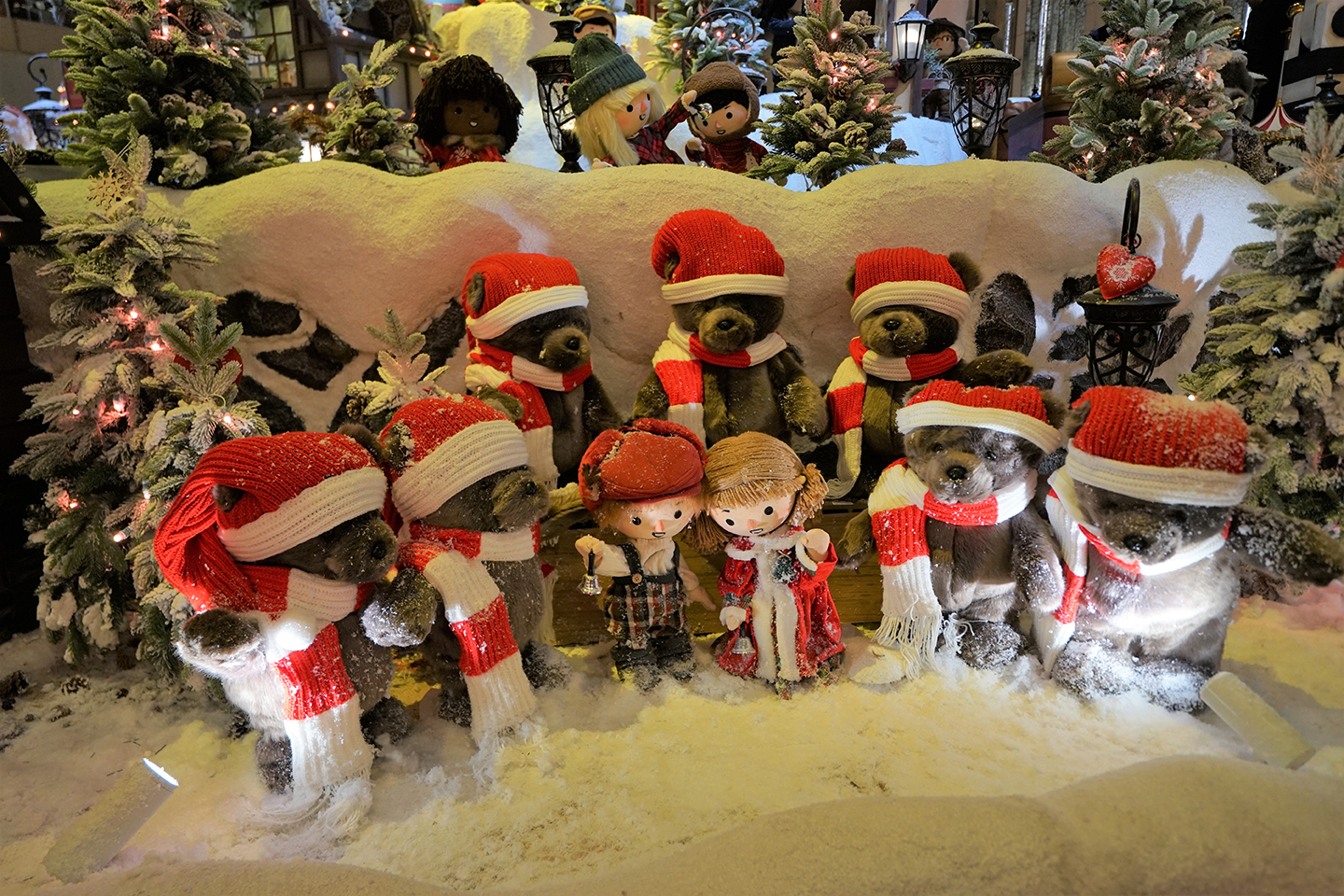 Detail of a Christmas installation in the atrium of The Landmark ...